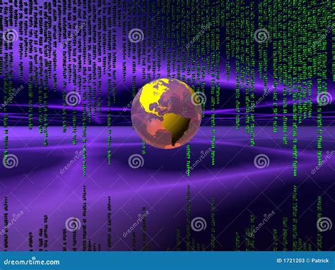 Binary Code Over Internet World Globe Stock Illustrations 294 Binary