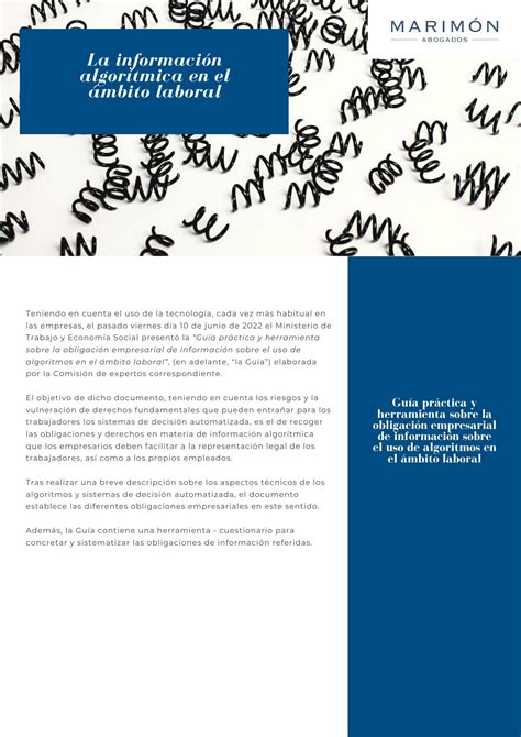Algorithmic Information In The Work Environment Marimón Abogados