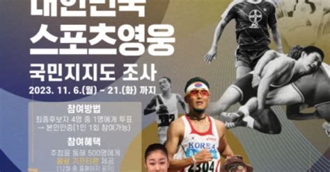 2023 대한민국 스포츠영웅 최종후보자 국민지지도 조사 실시