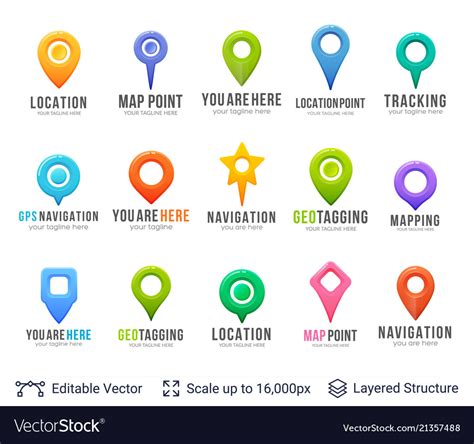 Map Location Pointer Set Royalty Free Vector Image