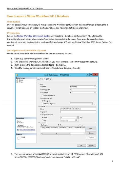 How To Move A Nintex Workflow 2013 Database