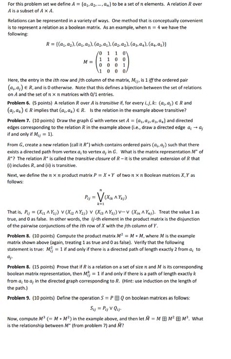 Solved For This Problem Set We Define A A 1 A 2 Chegg Com