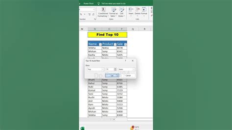 Top 10 In Excel Excel Exceltricks Exceltips Viral Viralvideos Viralshort Viralshorts