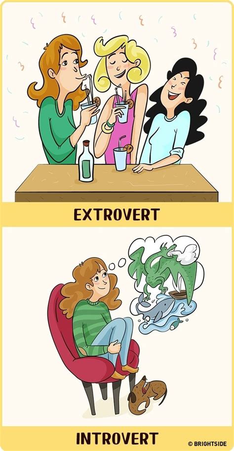 12 Illustrations Showing How Introverts And Extroverts See The World Extroverted Introvert