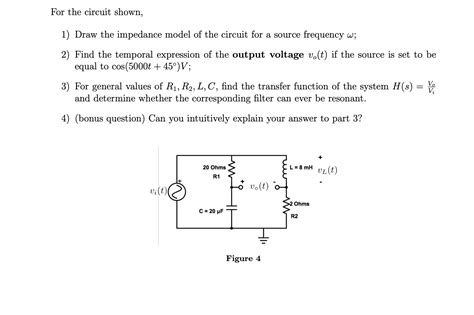 Solved For The Circuit Shown Draw The Impedance Model Of The Chegg Com