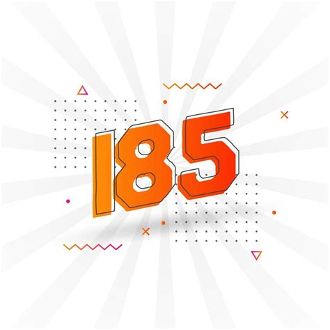 185 Number Vector Font Alphabet Number 185 With Decorative Element