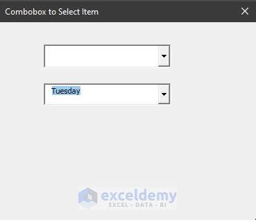 How To Use Combobox To Get Selected Item Utilizing Vba