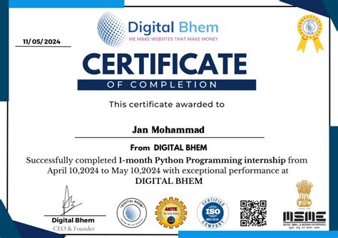 jan mohammad on linkedin python programming internship projects digitalbhem