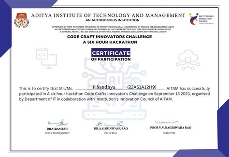 Sandhya Pitchika On Linkedin Aditya Institute Of Technology