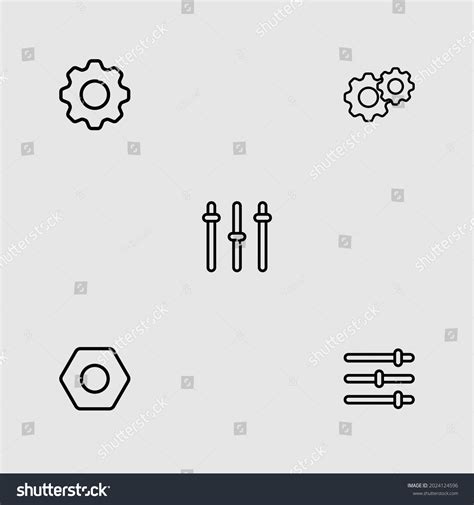 Settings Outline Icon Set Isolated Vector Stock Vector Royalty Free 2024124596 Shutterstock
