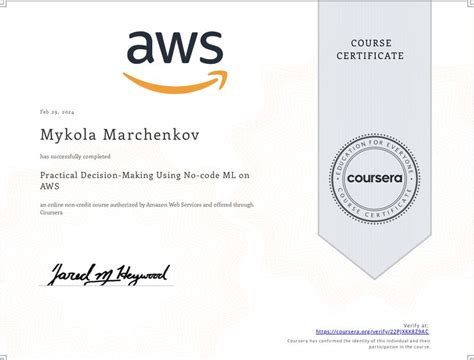 Nikolay Marchenkov On Linkedin Machinelearning Nocode Aws Coursera