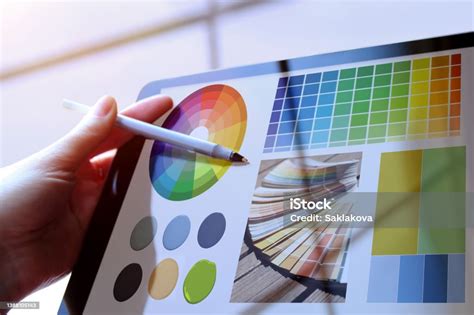 소유자는 집 디자인 프로젝트에 대한 태블릿에 색상을 선택하고 있다 건설업자에 대한 스톡 사진 및 기타 이미지 건설업자 건축가 건축모형 Istock