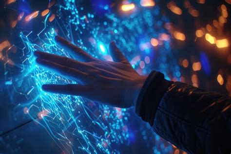 Premium Photo A Person Reaching Out Their Hand To Interact With A Touch Screen Device Human