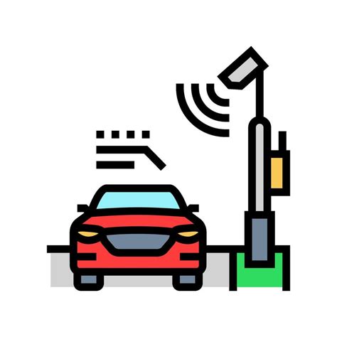 Highway With Sensors Autonomous Vehicle Color Icon Illustration 53767651 Vector Art At Vecteezy