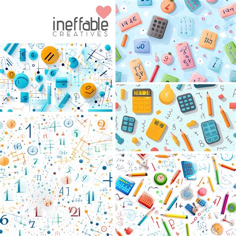 10 Seamless Maths And Numeracy Patterns Digital Paper Scrapbook