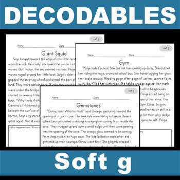 Soft C Soft G Decodable Passages Science Of Reading Phonics Fluency