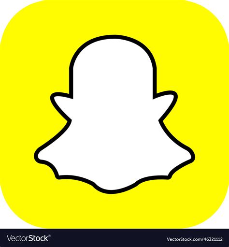Snapchat Logo Messenger Icon Realistic Social Vector Image