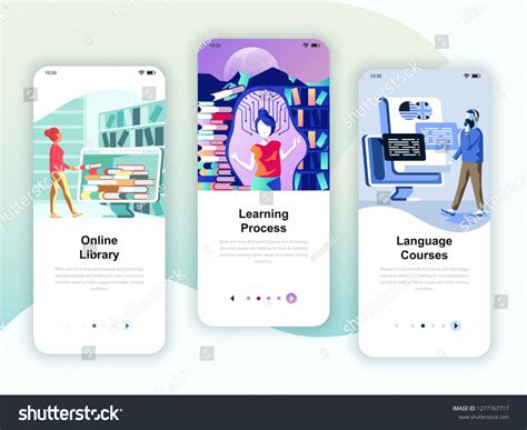 Set Onboarding Screens User Interface Kit Vector De Stock Libre De Regalías 1277767717