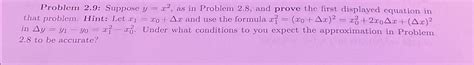 solved problem 2 9 suppose y x2 ﻿as in problem 2 8 ﻿and