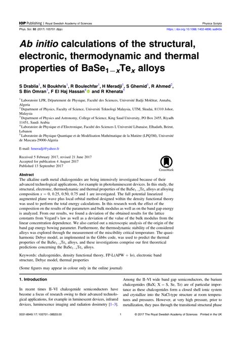 Ab Initio Calculations Of The Structural Electronic Thermodynamic And
