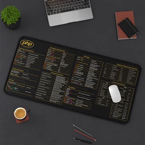 php cheat sheet desk mat for programmers developer desk accessories