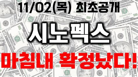 시노펙스 월요일을 앞두고 나온 대형호재 Youtube