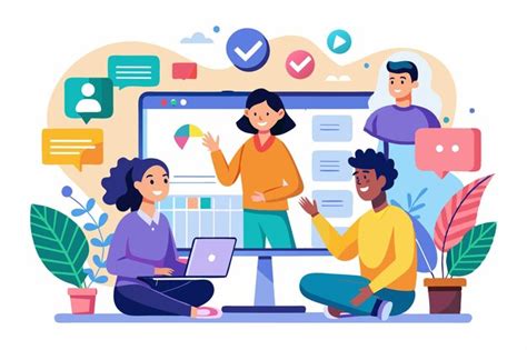 A Diverse Group Of Colleagues Collaborates Around A Large Screen Discussing Data Visuals And