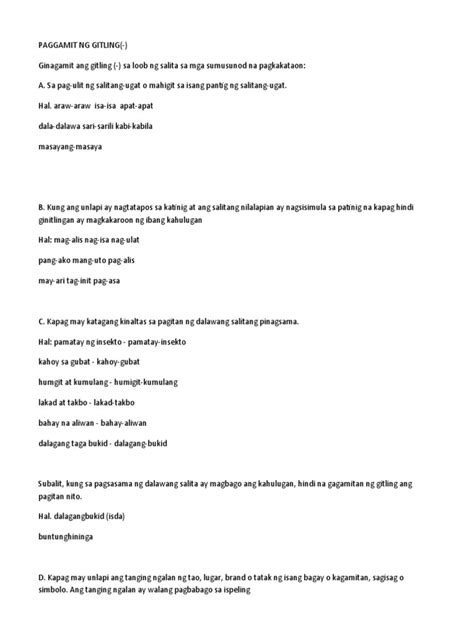 Paggamit Ng Gitling Pdf