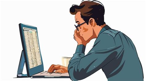 Man Analyzing Spreadsheet Digital Data Analysis Concept Premium Ai