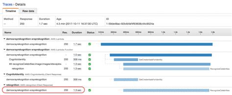 analyzing performance for amazon rekognition apps written on aws lambda