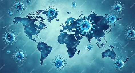 Global Map Showing The Spread Of An Infectious Disease Premium Ai Generated Image