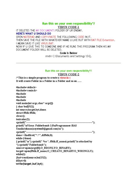 Virus Code 1 Pdf