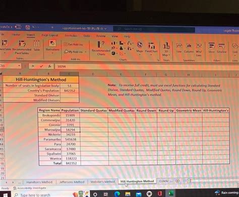 Using Hill Huntington Method Find Standard Divisor