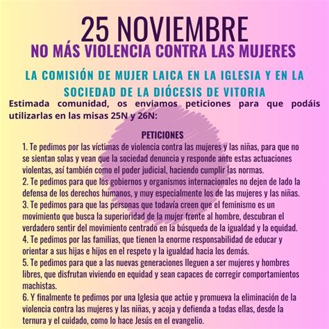 25n Por La Erradicación De La Violencia Contra La Mujer Diócesis De