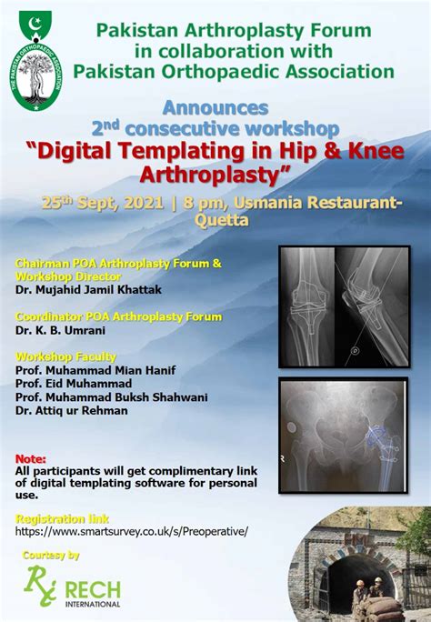 Second Consecutive Workshop On Digital Templating In Hip Knee Arthroplasty Pakistan