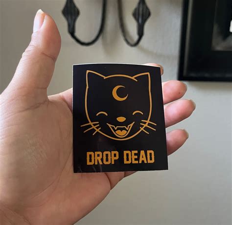 Drop Dead Cat Logo Sticker 4 Inch Etsy