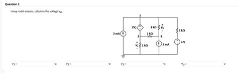 Solved Using Nodal Analysis Calculate The Voltage Vo