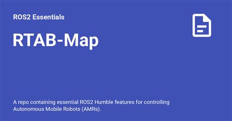Rtab Map Ros2 Essentials