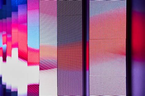 Premium Photo Abstract Layers Of Led Walls With Colorful Waves