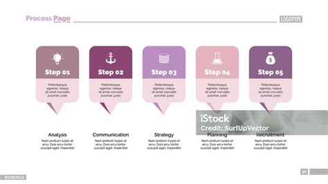 Five Pointers Slide Template Stock Illustration Download Image Now