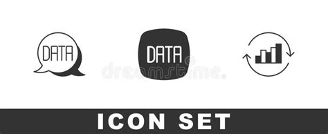 Set Data Analysis And Pie Chart Infographic Icon Vector Stock Illustration Illustration Of