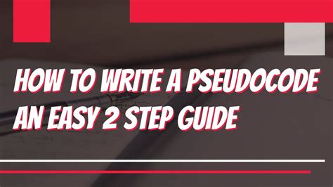 How To Write A Pseudocode An Easy Step Guide YouTube