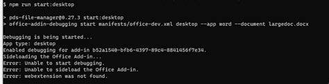 Webextension Was Not Found Error When Sideloading Specific Excel File With Office Addin