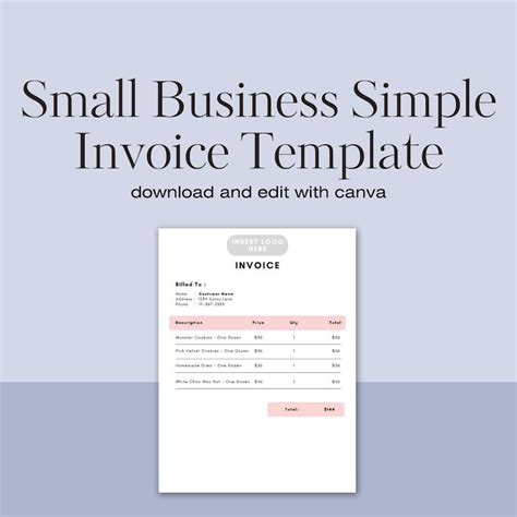 Small Business Invoice Template Etsy