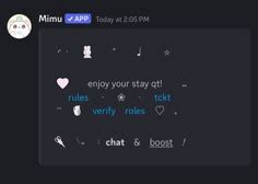005 Welcome Mimu Embed In 2025 Discord Server Roles Ideas Goodbye Message Discord Channels