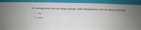 Solved Homogeneous Rocks Are Always Isotropic While