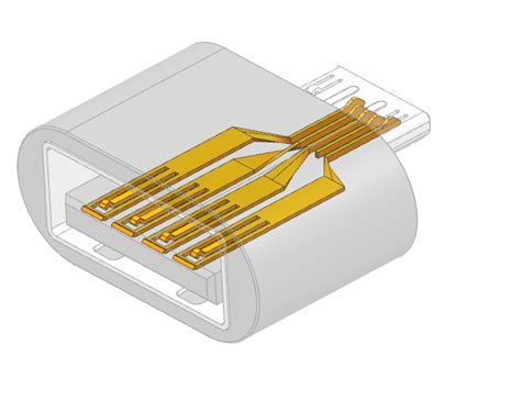 Micro公转usb母适配器 Step 模型图纸下载 懒石网