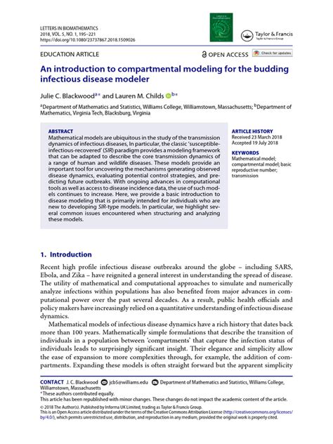 Introduction To Compartmental Modeling For The Buddinginfectious