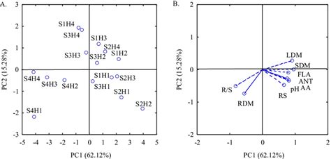 Two Dimensional Projection Of The Scores Of The Principal Components Download Scientific