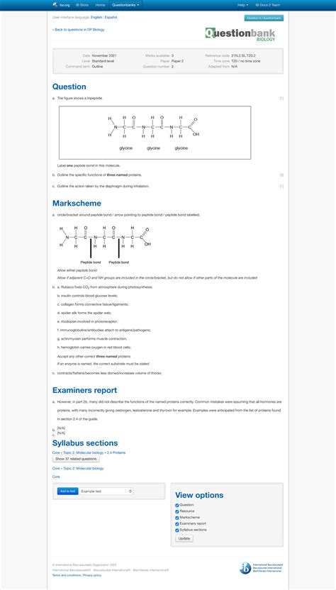 Ib Questionbank 22 User Interface Language English Español Updates To Questionbankupdates